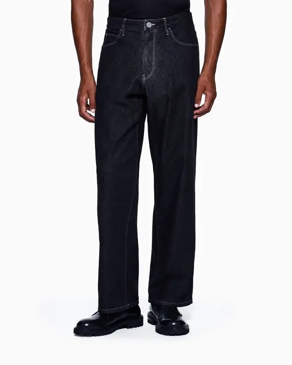 Giorgio Armani Cotton And Modal Five-pocket Trousers - Black
