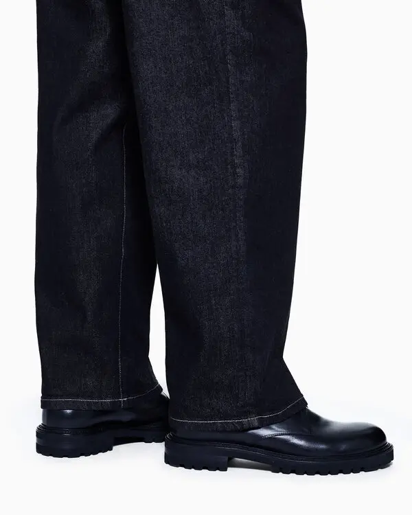 Giorgio Armani Cotton And Modal Five-pocket Trousers - Black