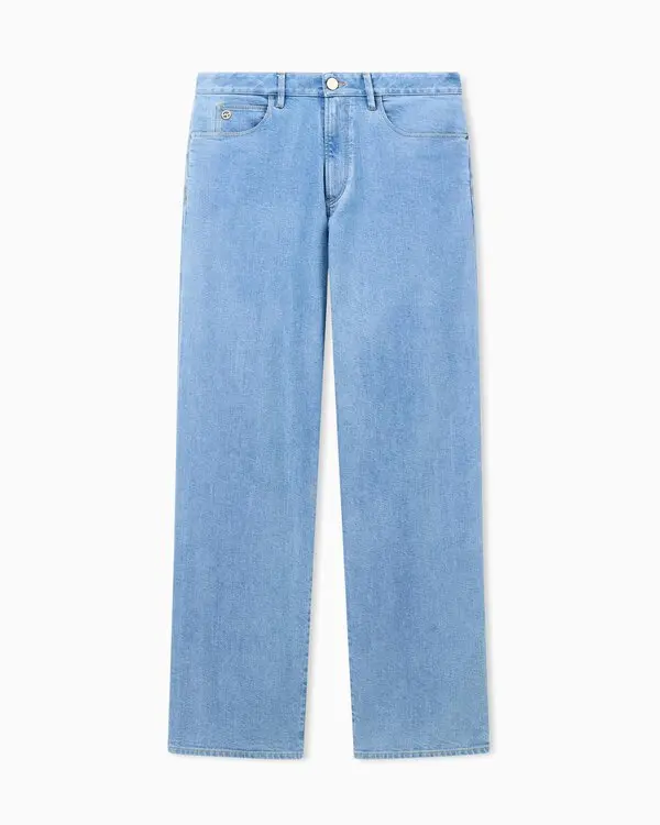 Giorgio Armani Cotton And Modal Five-pocket Trousers - Blue