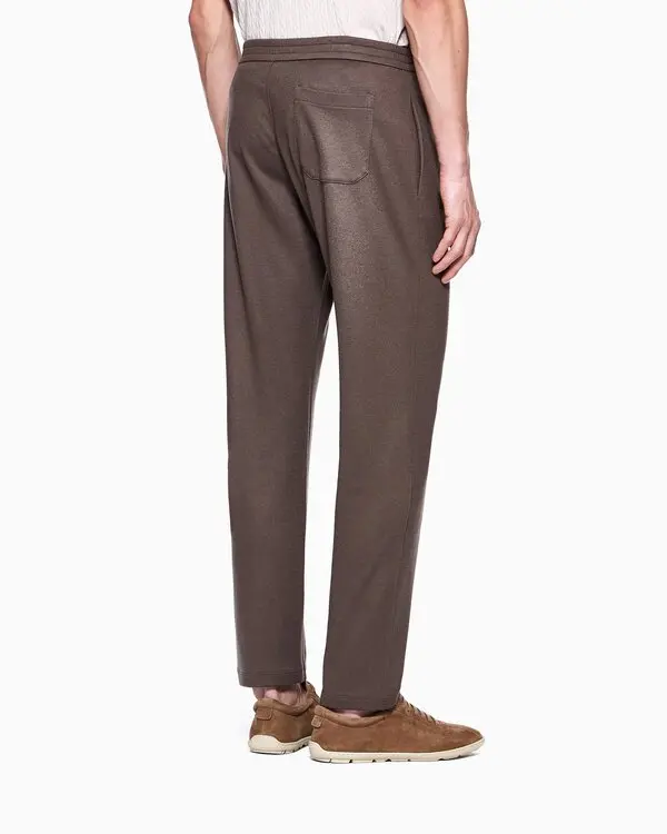 Giorgio Armani Pure Cashmere Jersey Trousers - Brown