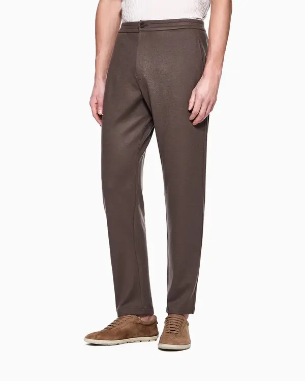 Giorgio Armani Pure Cashmere Jersey Trousers - Brown