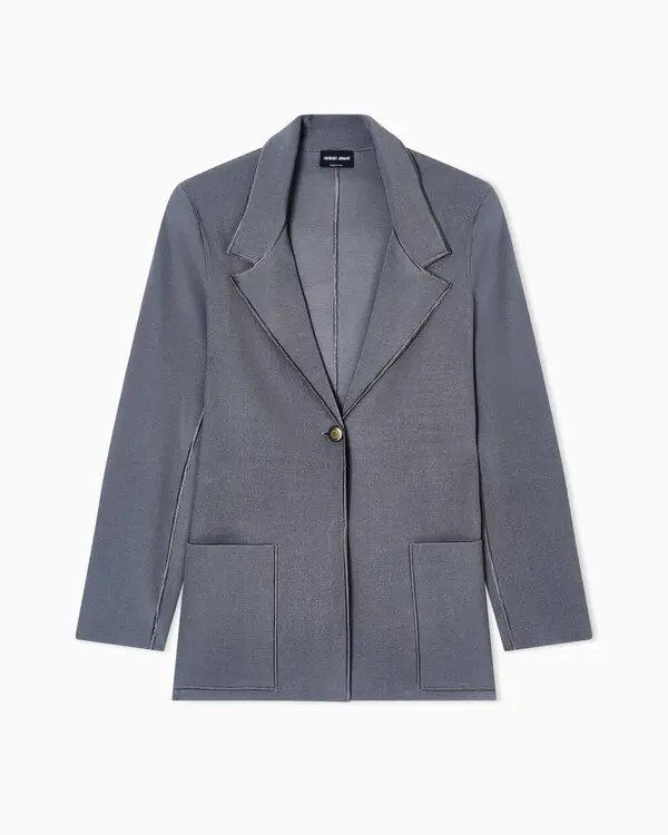 Giorgio Armani Viscose-blend Knit Single-breasted Jacket