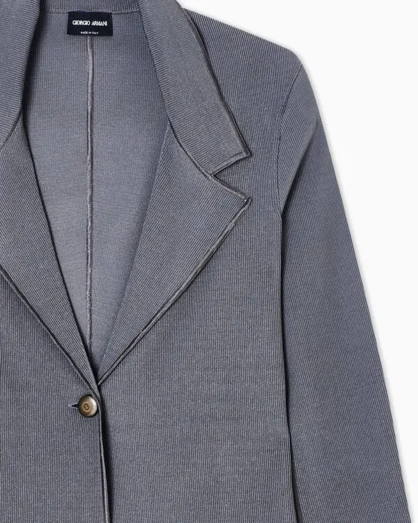 Giorgio Armani Viscose-blend Knit Single-breasted Jacket