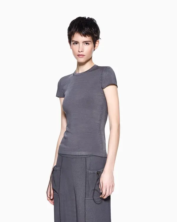Giorgio Armani Viscose Crew-neck Jumper - Grey