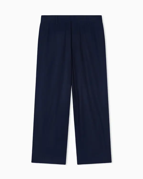 Giorgio Armani Fluid Wool Flat-front Trousers