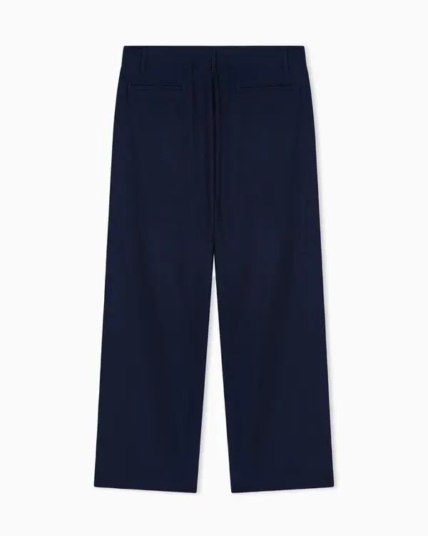 Giorgio Armani Fluid Wool Flat-front Trousers