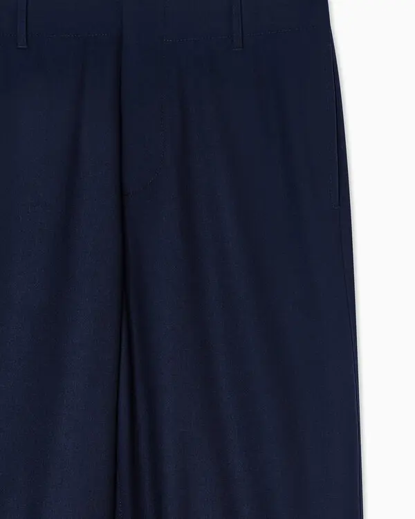Giorgio Armani Fluid Wool Flat-front Trousers