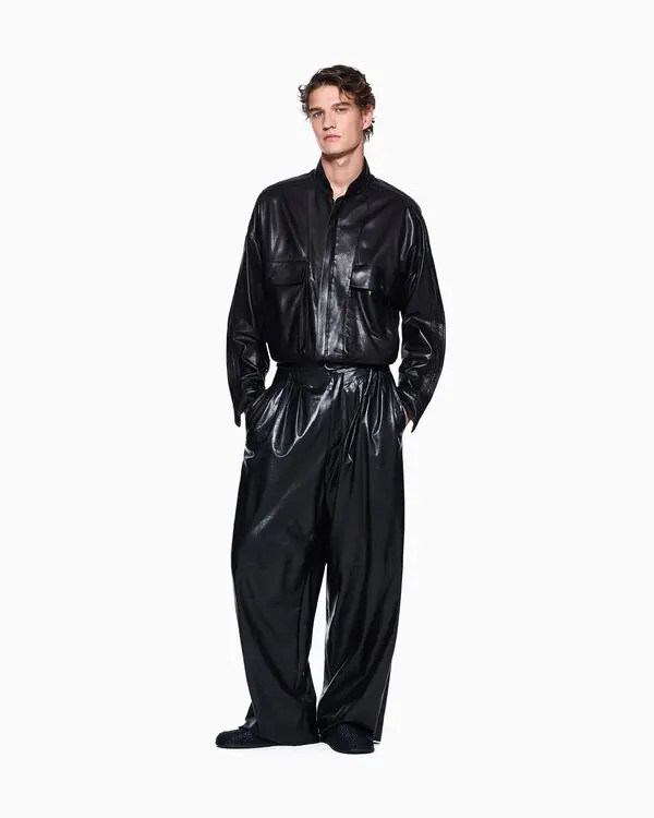 Giorgio Armani Nappa Lambskin Zip-up Jacket
