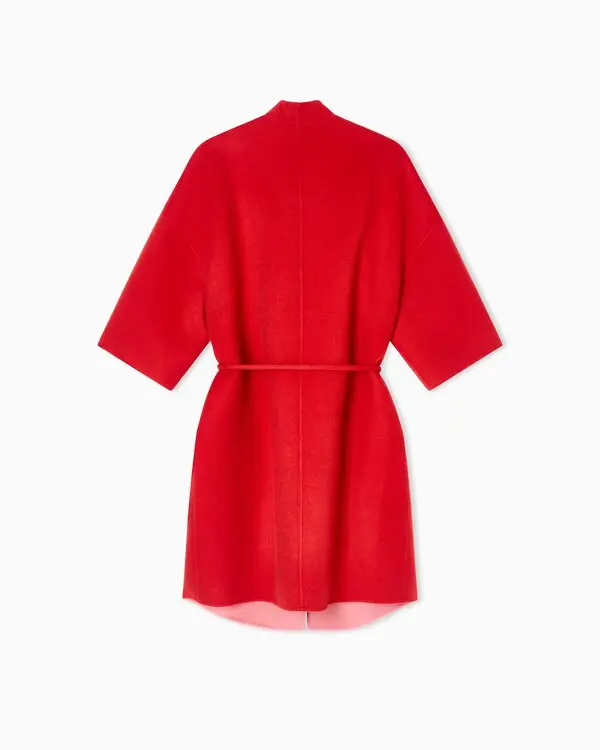 Giorgio Armani Double Virgin Wool Coat With Tubular Belt
