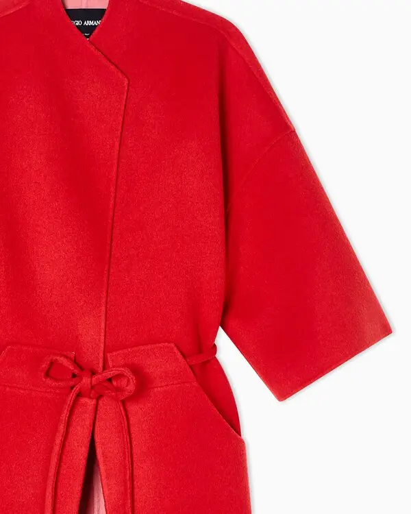 Giorgio Armani Double Virgin Wool Coat With Tubular Belt