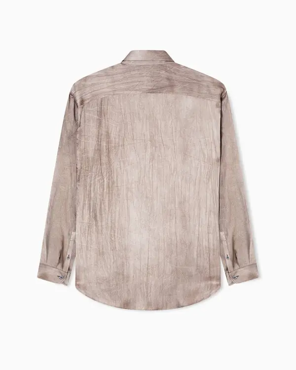 Giorgio Armani Viscose Blend Satin Shirt - Beige