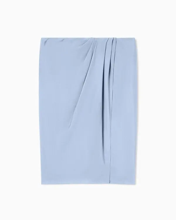 Giorgio Armani Cupro Wrap Midi Skirt - Light Blue