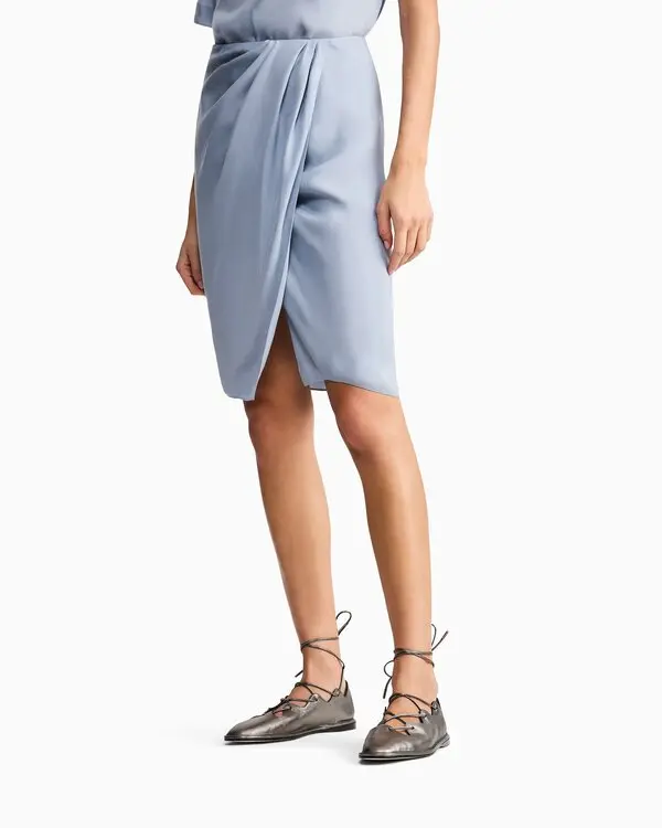 Giorgio Armani Cupro Wrap Midi Skirt