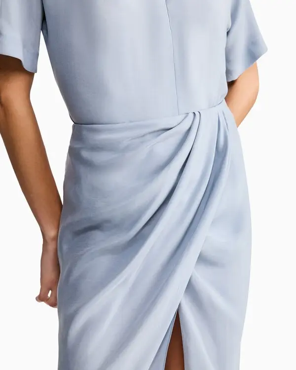 Giorgio Armani Cupro Wrap Midi Skirt