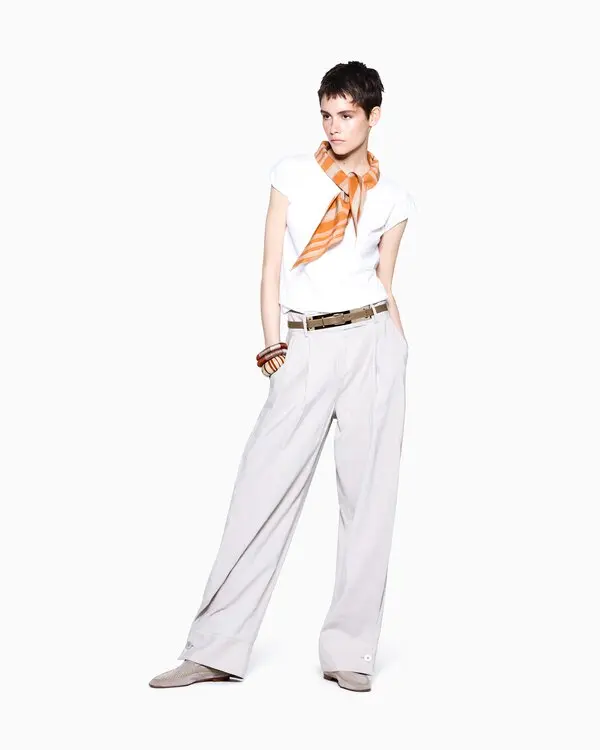 Giorgio Armani Regenerative Cotton Jersey T-shirt With Scarf Detail