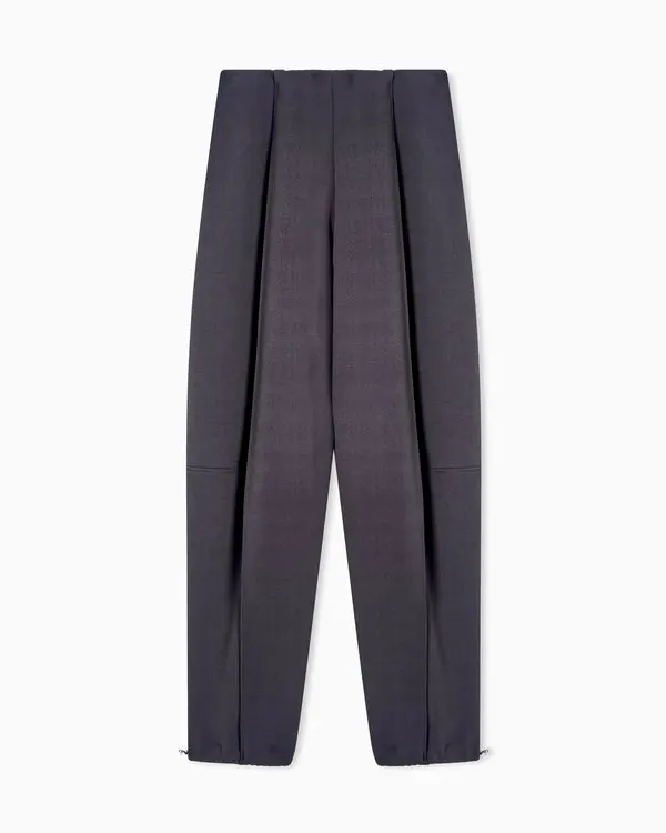 Giorgio Armani Two-tone Viscose Jersey Pleated Trousers