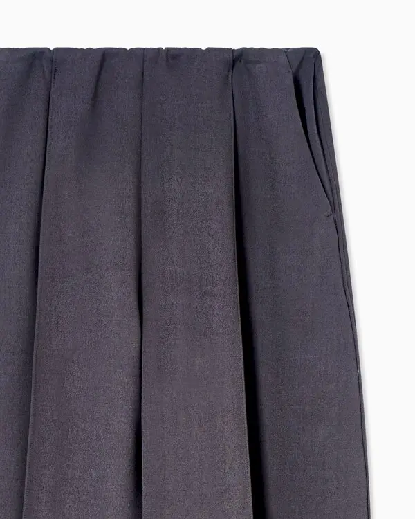 Giorgio Armani Two-tone Viscose Jersey Pleated Trousers