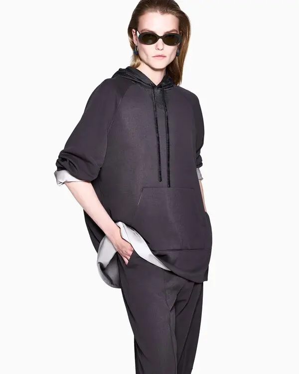 Giorgio Armani Viscose Double Jersey Hooded Sweatshirt