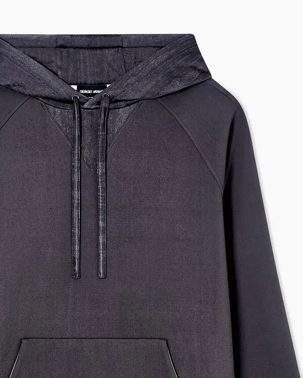 Giorgio Armani Viscose Double Jersey Hooded Sweatshirt