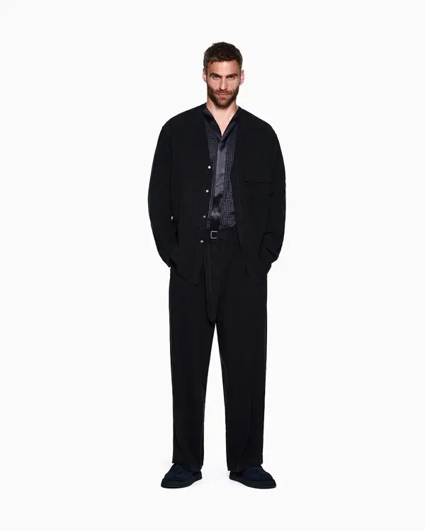 Giorgio Armani Cupro Basketweave Shirt Jacket