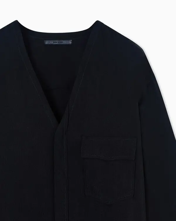 Giorgio Armani Cupro Basketweave Shirt Jacket