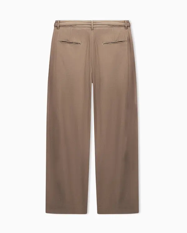 Giorgio Armani Cupro Basketweave Single-pleat Trousers