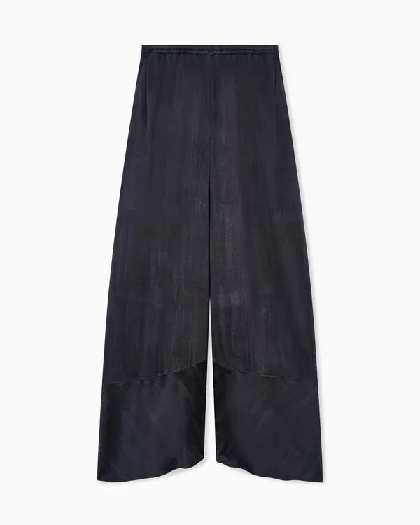 Giorgio Armani Viscose Jacquard Jersey Wide-leg Trousers - Grey