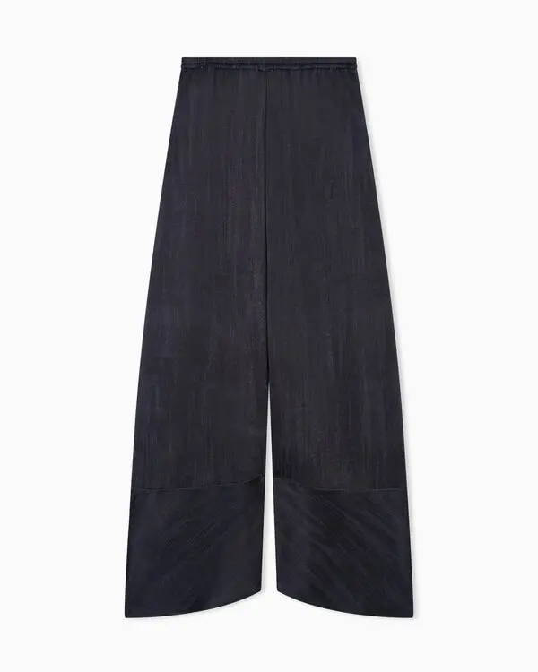 Giorgio Armani Viscose Jacquard Jersey Wide-leg Trousers - Grey