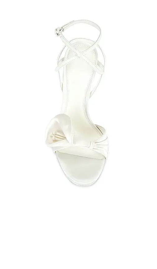 Cult Gaia Sculptural Calla Lily Embellished Stiletto Sandals - Pearl