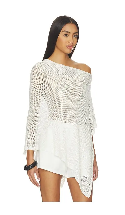 Enza Costa Linen Open Knit Poncho