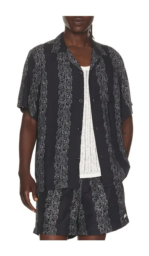 BATHER Fiesta Printed Camp Shirt - Black