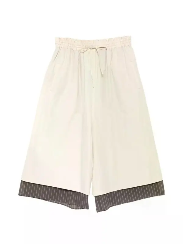 Y’s Layered Pinstripe Pattern Shorts