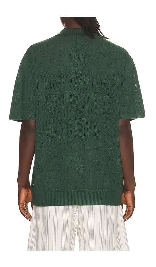 MALBON Resort Crochet Polo - Green
