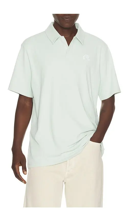MALBON Fairway Polo In Mint - Surf Spray