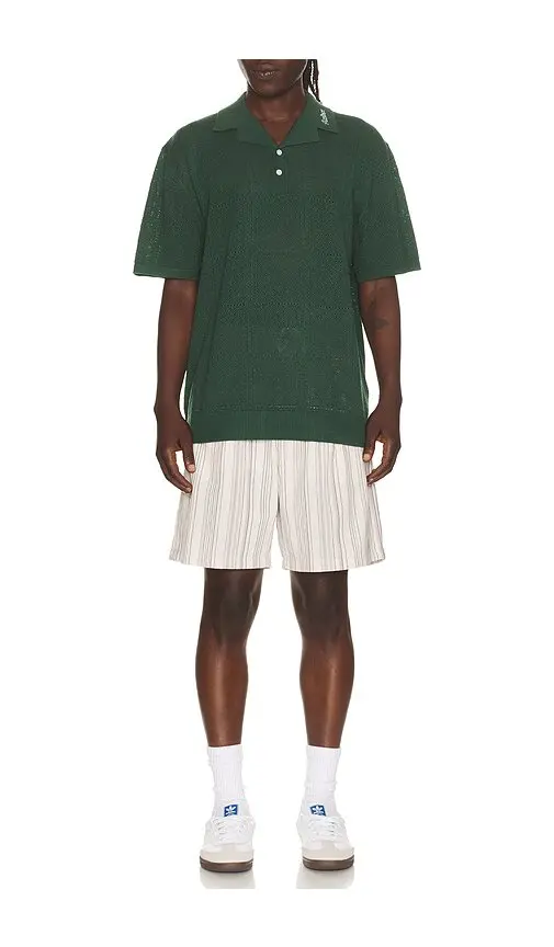 MALBON Arena Short - Cream Stripe