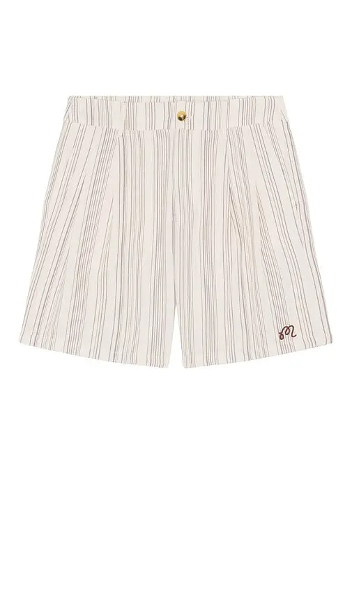 MALBON Arena Short - Cream Stripe