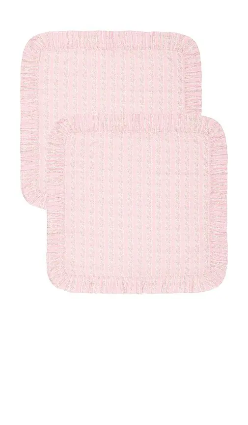 LoveShackFancy Ruffled Euro Pillow In Pink - Strawberry Macaroon