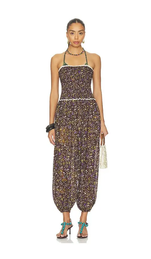 SIEDRES Anais Jumpsuit With Lace Trim - Multi