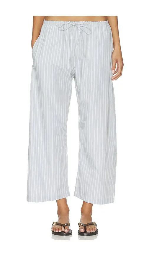 LESET Yoshi Stripe Crop Drawstring Pant - Sterling Stripe
