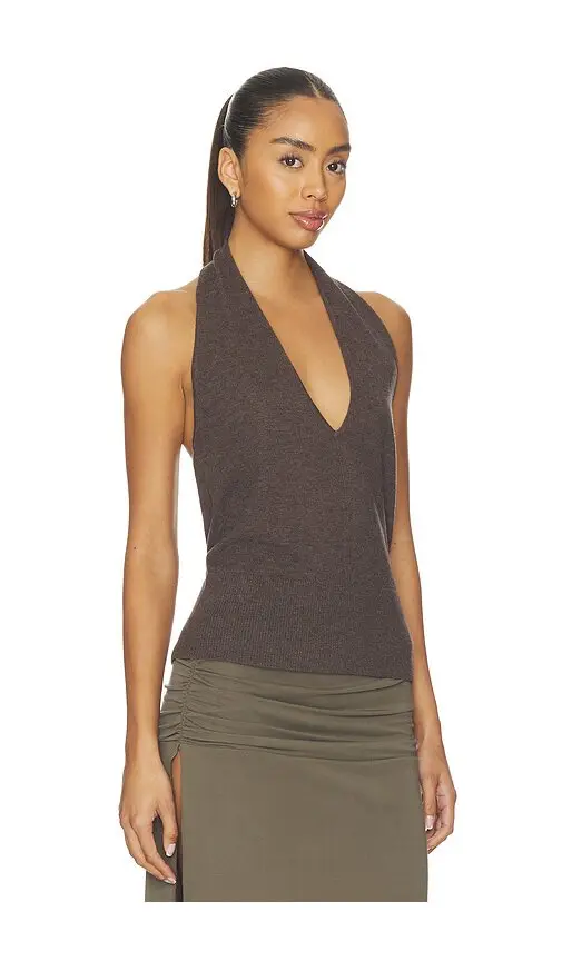 ST. AGNI Fine Merino Halter Top - Mulch