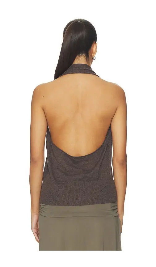 ST. AGNI Fine Merino Halter Top - Mulch