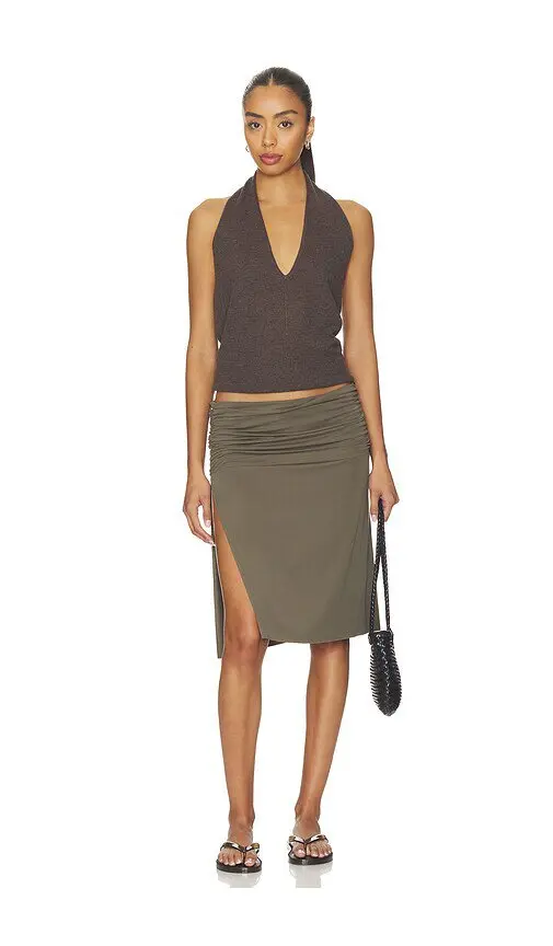 ST. AGNI Fine Merino Halter Top - Mulch