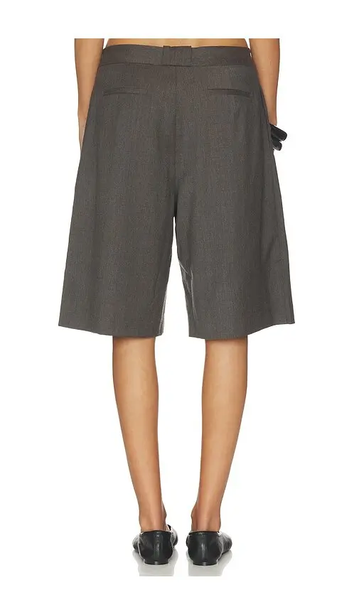 ST. AGNI Wool Pleat Loop Shorts