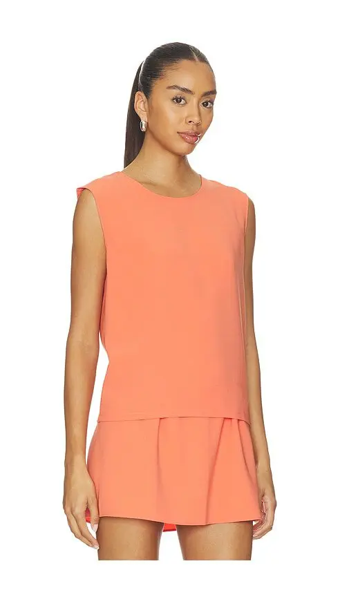 LESET Sleeveless Crew Neck Top - Pamplemousse