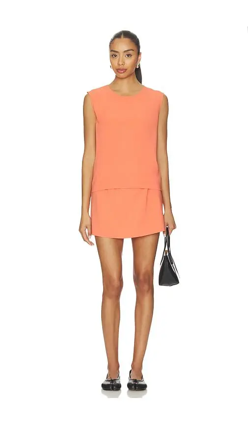 LESET Sleeveless Crew Neck Top - Pamplemousse