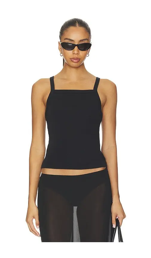 LESET Nando Square Neck Tank - Black