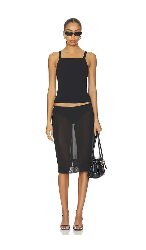 LESET Nando Square Neck Tank - Black