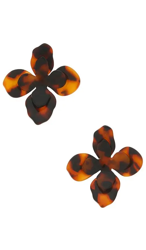 8 Other Reasons Acrylic Floral Stud Earrings - Brown