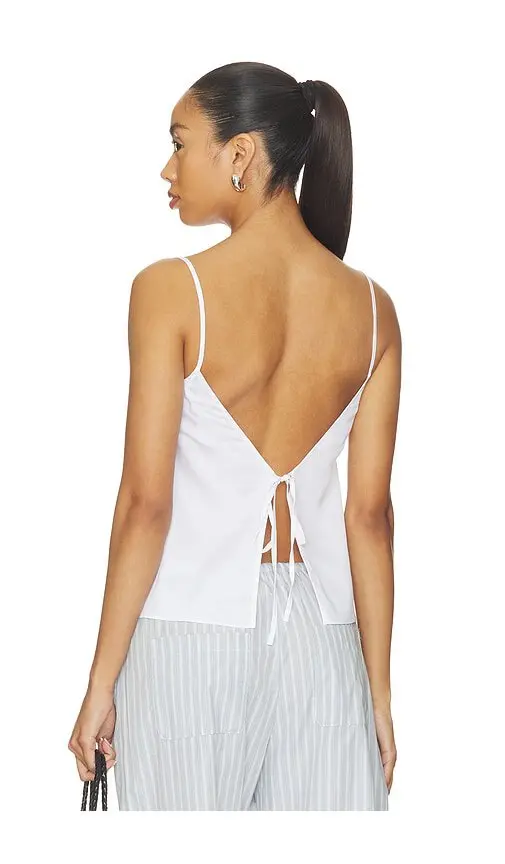 LESET Yoko Tie Back Top - White
