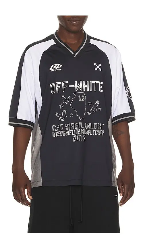 Off-White Eagle Team Soccer Jersey - Black